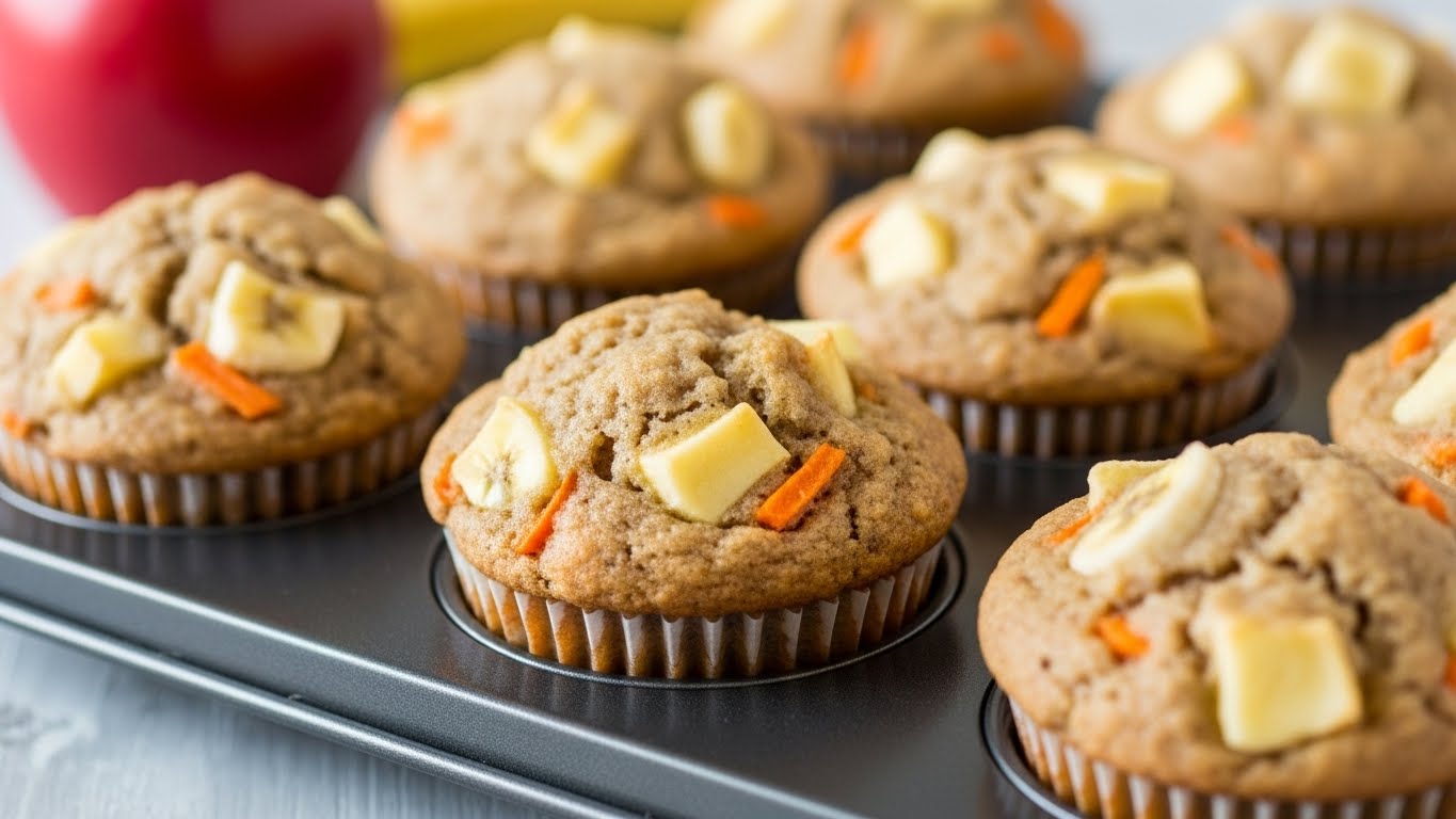 ABC Muffins for Toddlers (Apple, Banana & Carrot) – Healthy Recipe 1